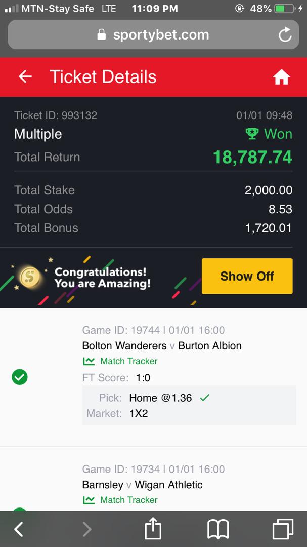 5 odds Winning Tickets | Sure 5 odds Daily | DAILY 5ODDS